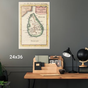Map of Ceylon, Sri Lanka, Taprobane; Antique Historic Map by Mallet ...