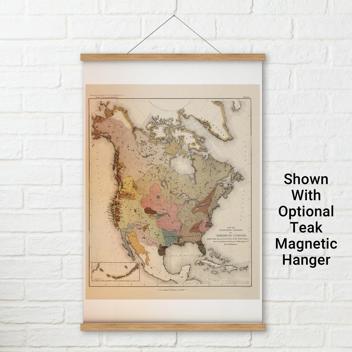 Native American Languages Map by John Wesley Powell Late - Etsy