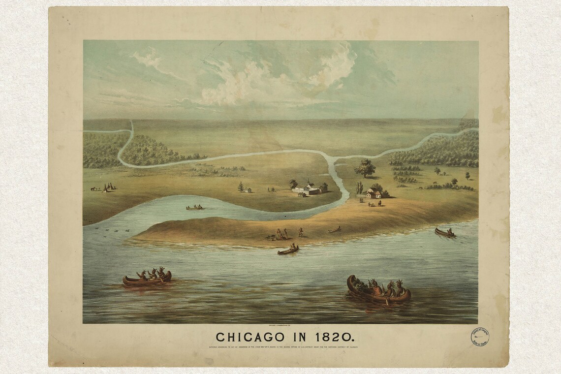 Chicago in 1820; Antique Historic Illustration; Custom Printed - Etsy