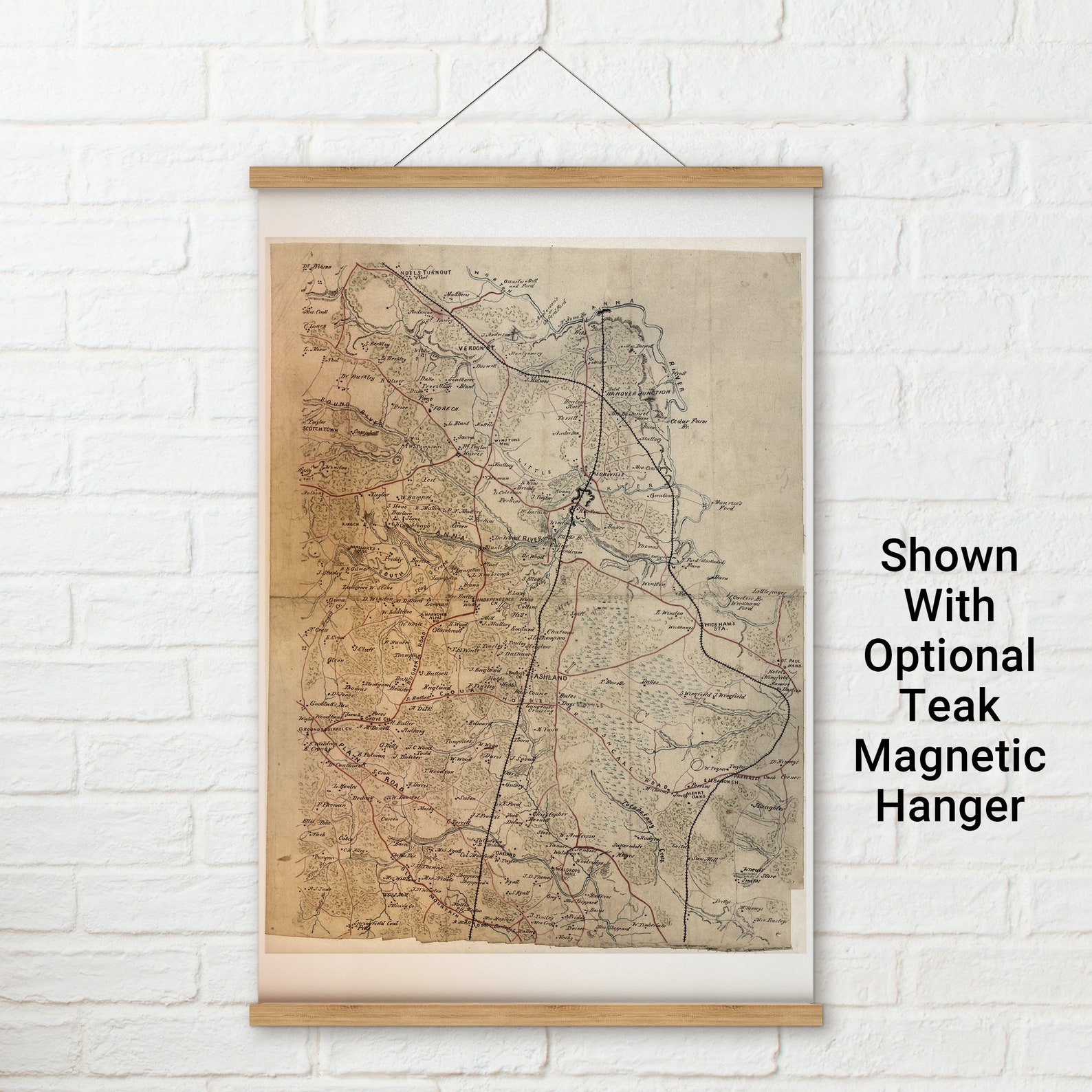 Civil War Map Northern Hanover Virginia Antique Map1860 - Etsy