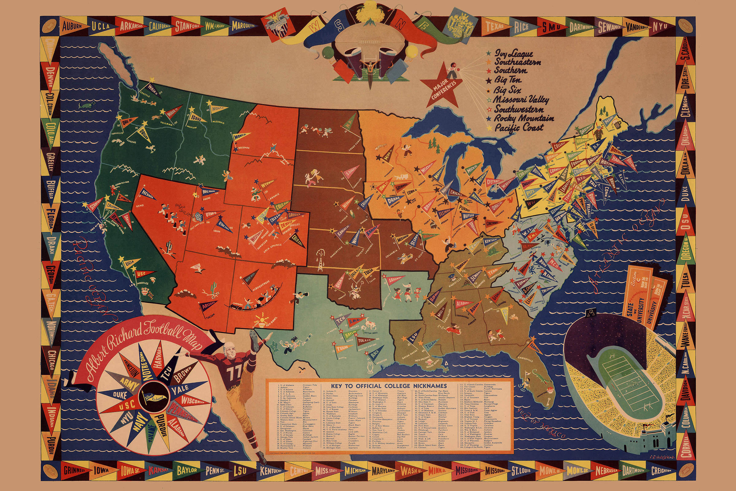 College Football Teams Map