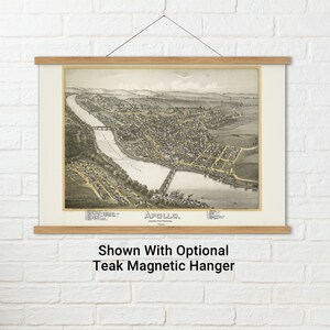 Map of Apollo Pennsylvania; Antique Map Perspective or Birdseye Map ...