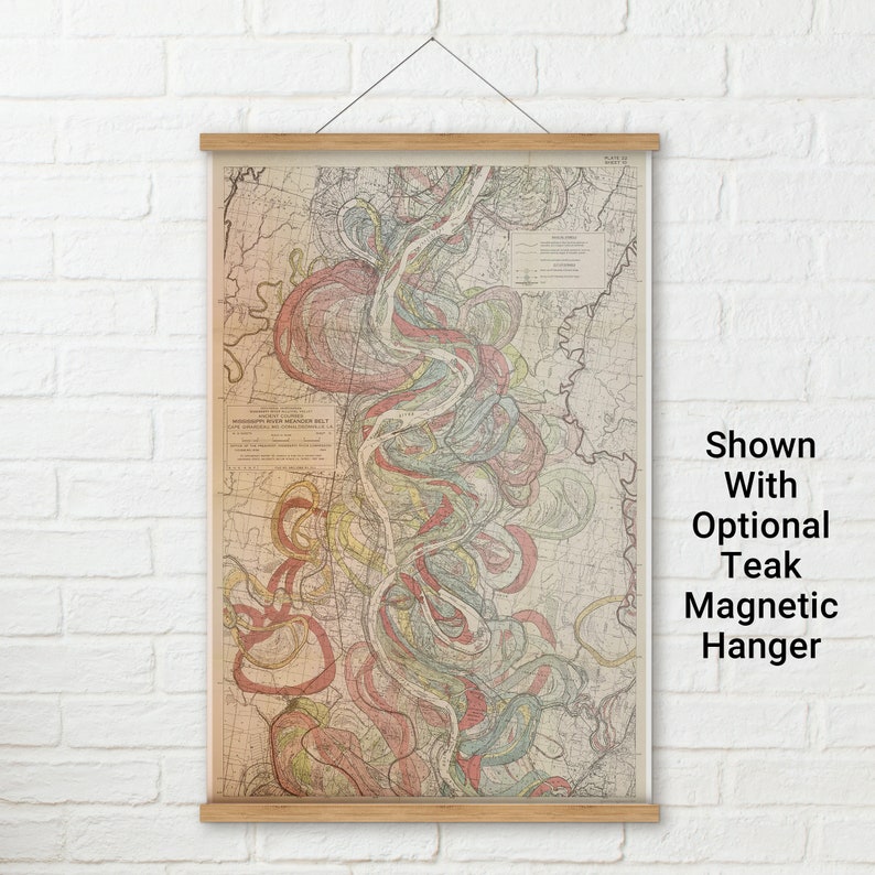 Mississippi River Meander Belt, Geological Map by Harold Fisk, 1944- 10 ...