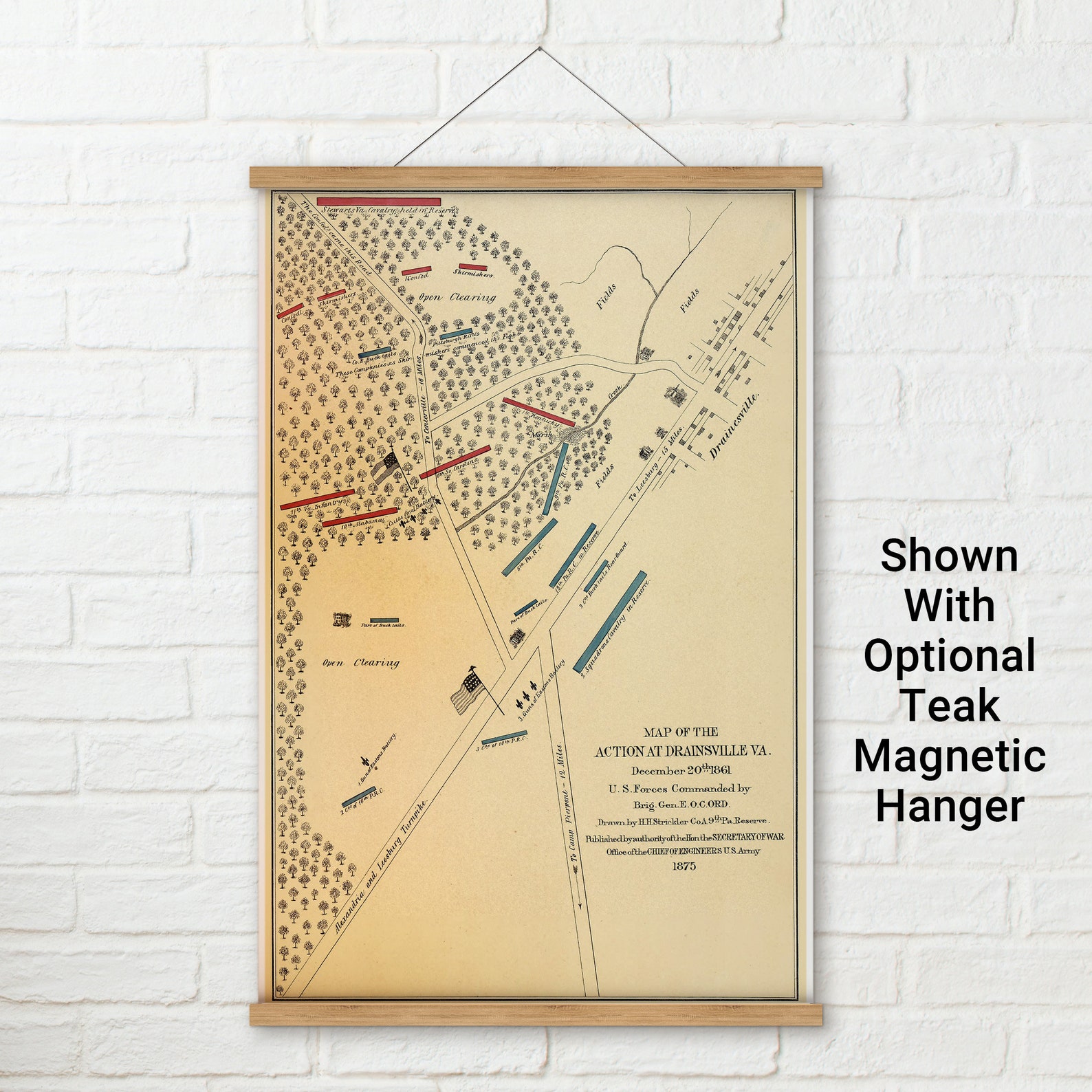 Civil War Map of Dranesville Virginia 1861 Antique Civil - Etsy