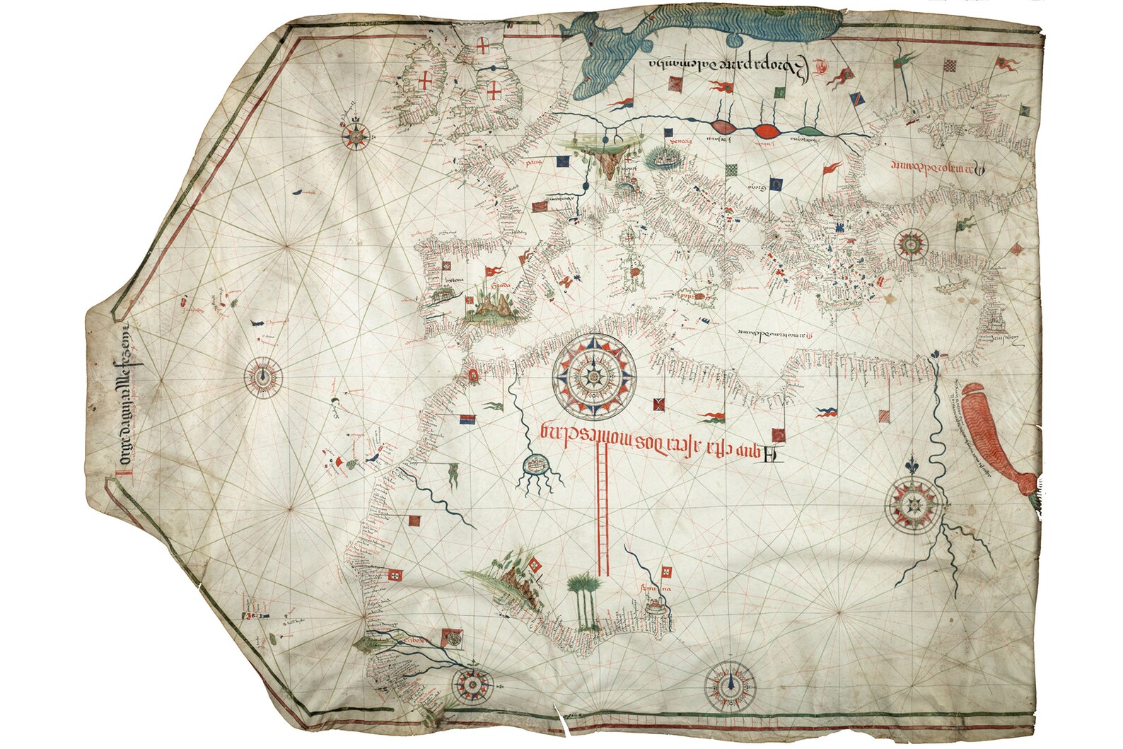 Chart Map of Mediterranean Historic Map 1492 by Jorge de | Etsy