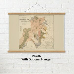 Map of Sources of Snake River; Yellowstone; Antique Map, 1877 - Teak ...