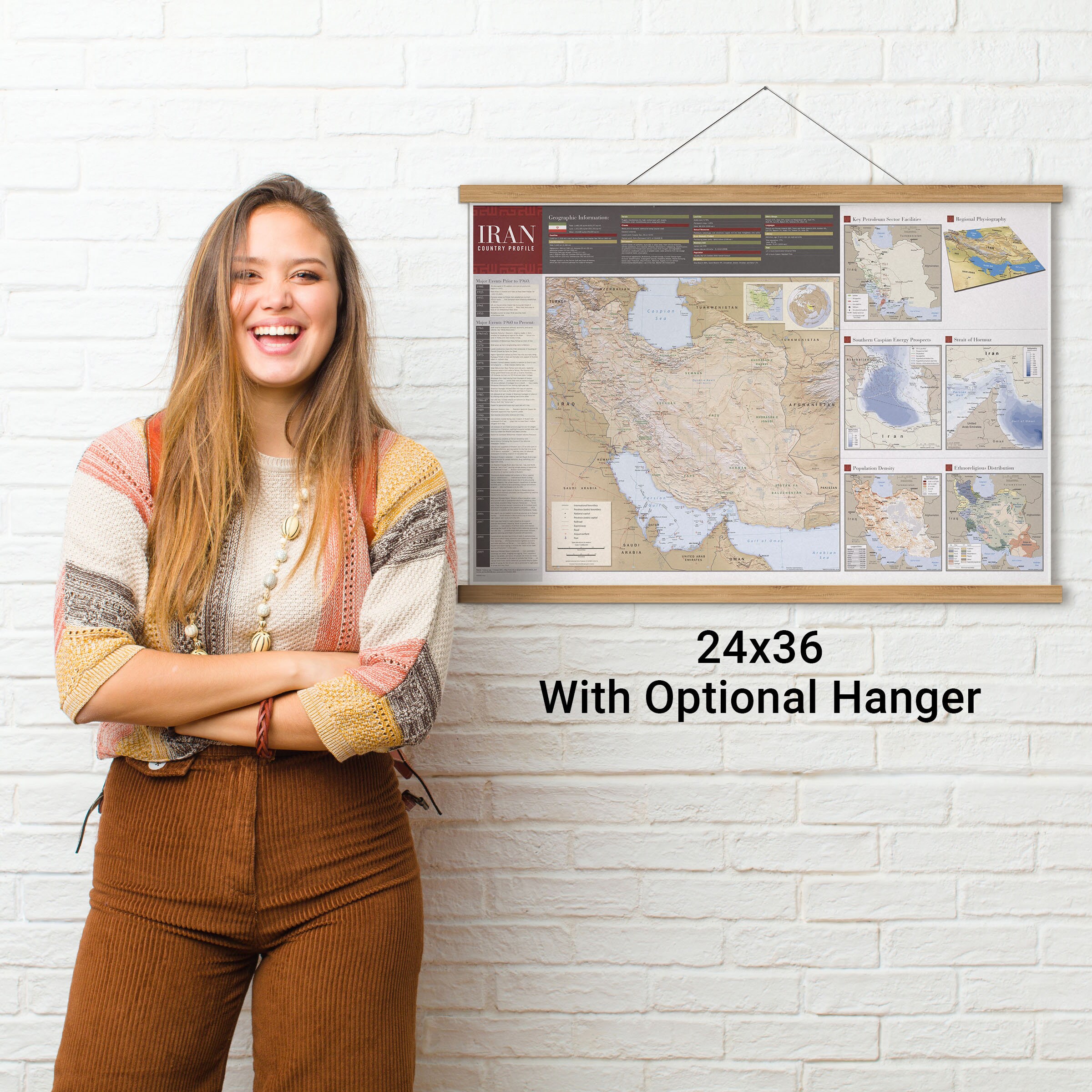 CIA Map of Iran and Country Profile Central Intelligence | Etsy