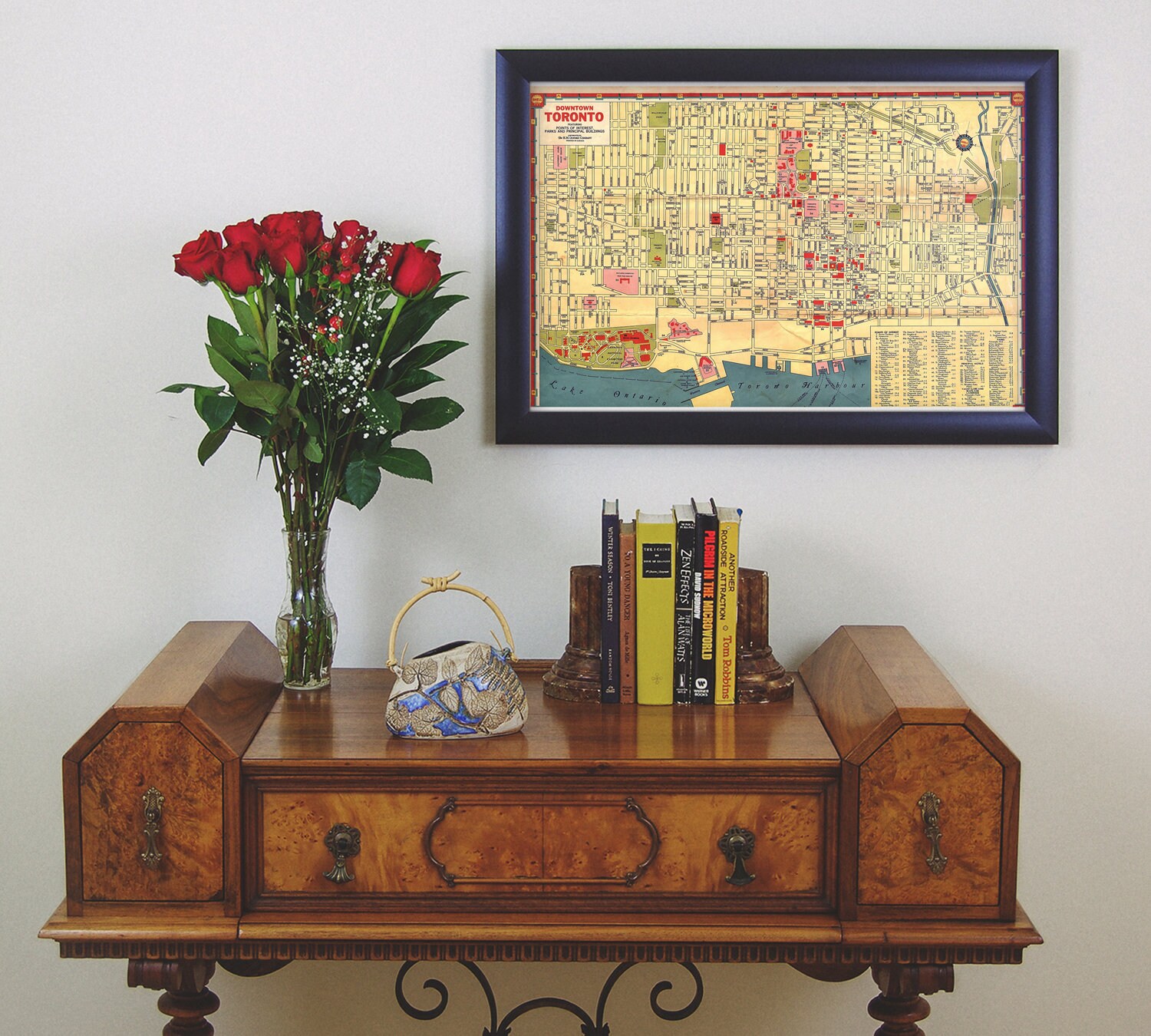 Street Map of Downtown Toronto by Shell Oil 1930's Teak | Etsy