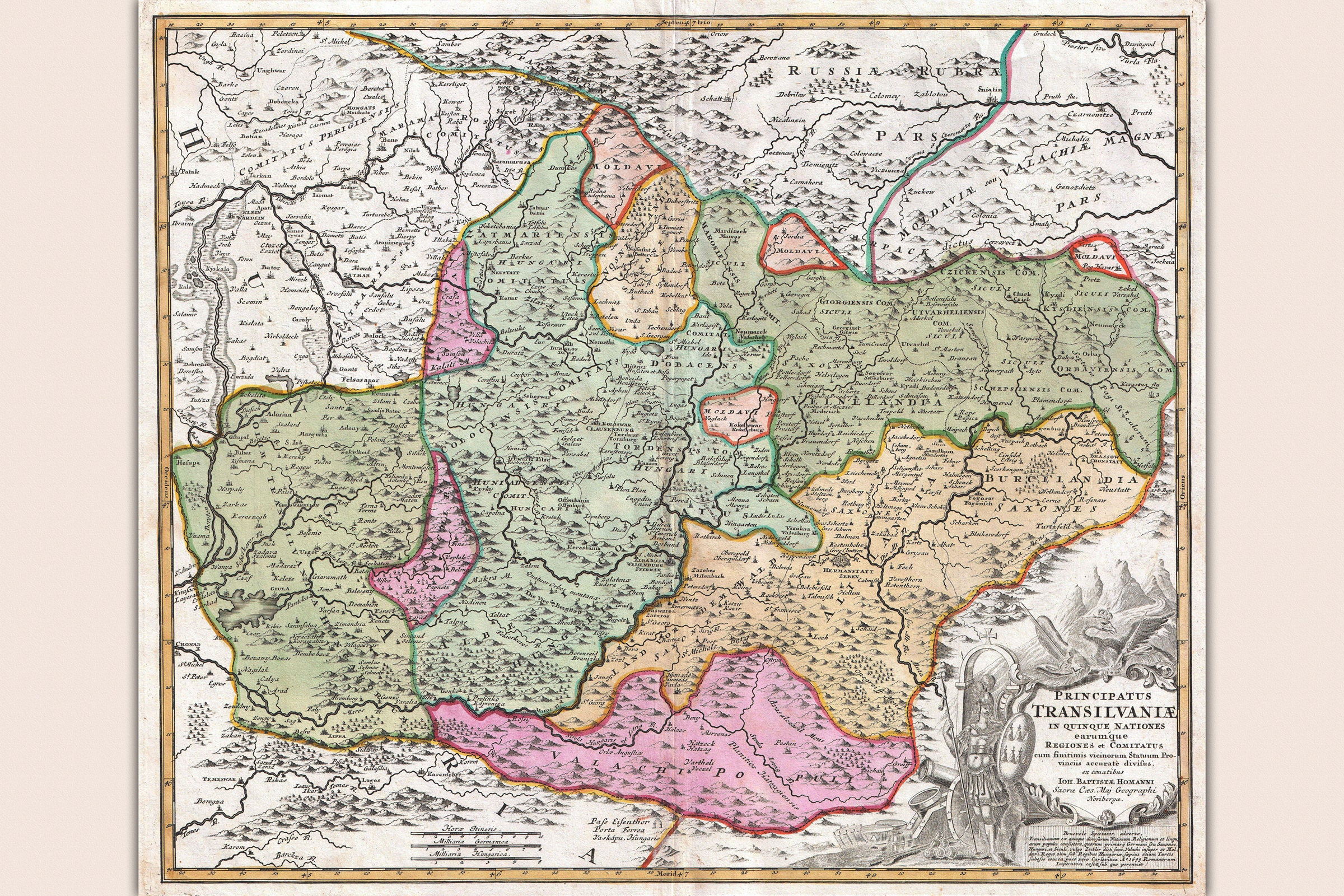 Map of Transylvania Romania Antique Map Historic | Etsy