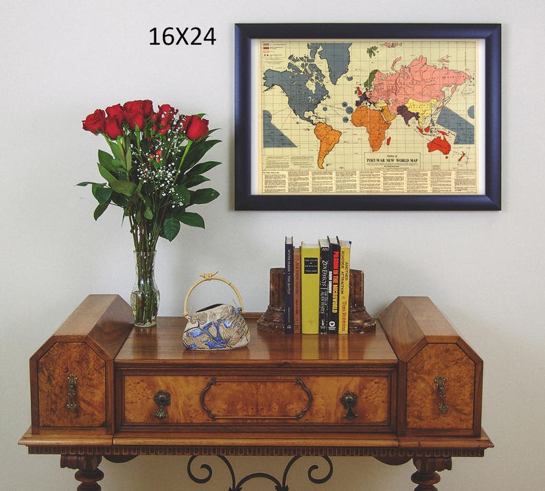 Outline of the Post-war New World Map by Maurice Gomberg 1942 - Etsy