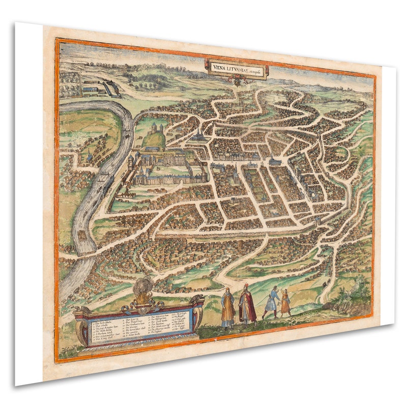 Map of Vilnius Lithuania Antique Map 1572 Custom Printed to - Etsy