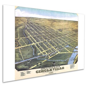 Map of Circleville, Ohio; 1876; Antique Birdseye Map; Custom Printed ...