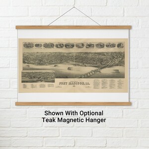 Map of Fort Madison, Iowa; Antique Map; Pictorial Birdseye Map, 1889 ...