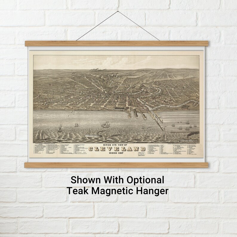 Cleveland Ohio Antique Map Pictorial Perspective or Birdseye - Etsy