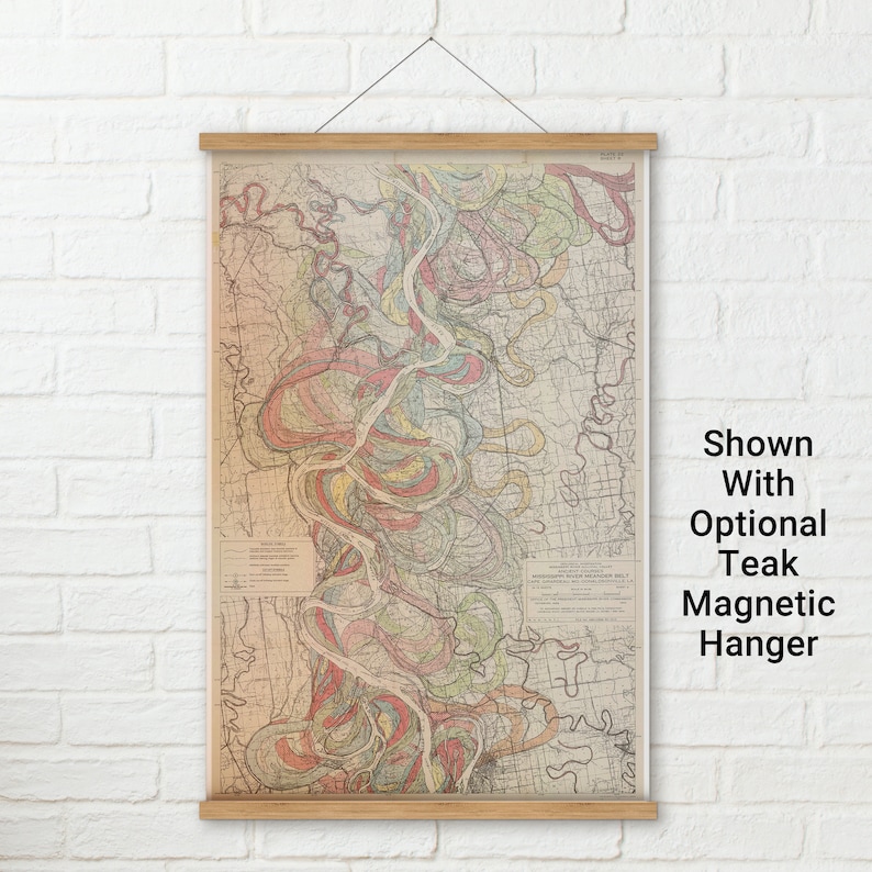 Mississippi River Meander Belt Geological Map by Harold Fisk - Etsy