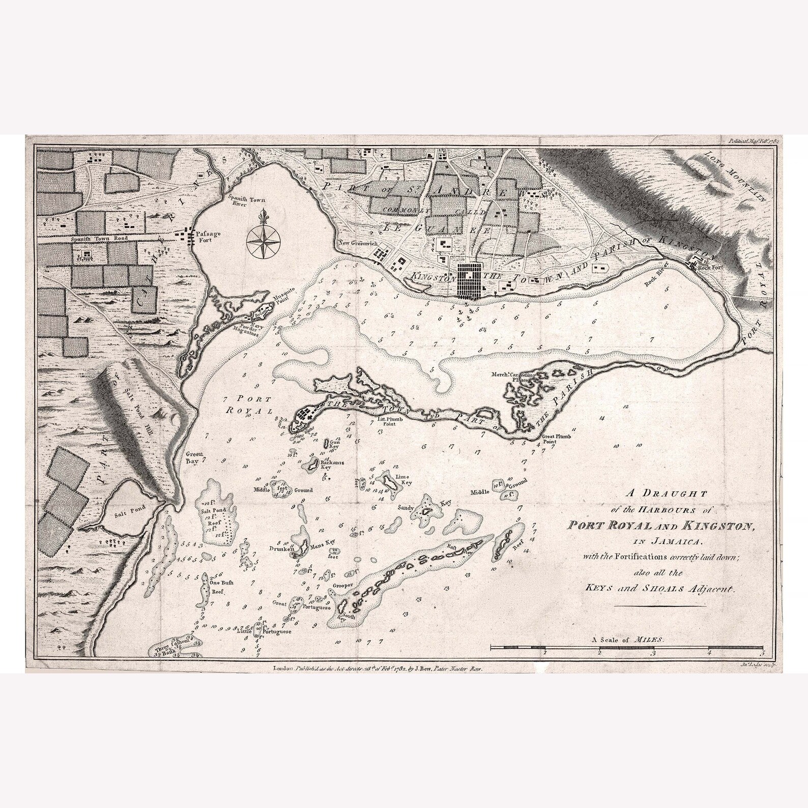 Map of Port Royal and Kingston Harbor 1792 Teak Wood - Etsy