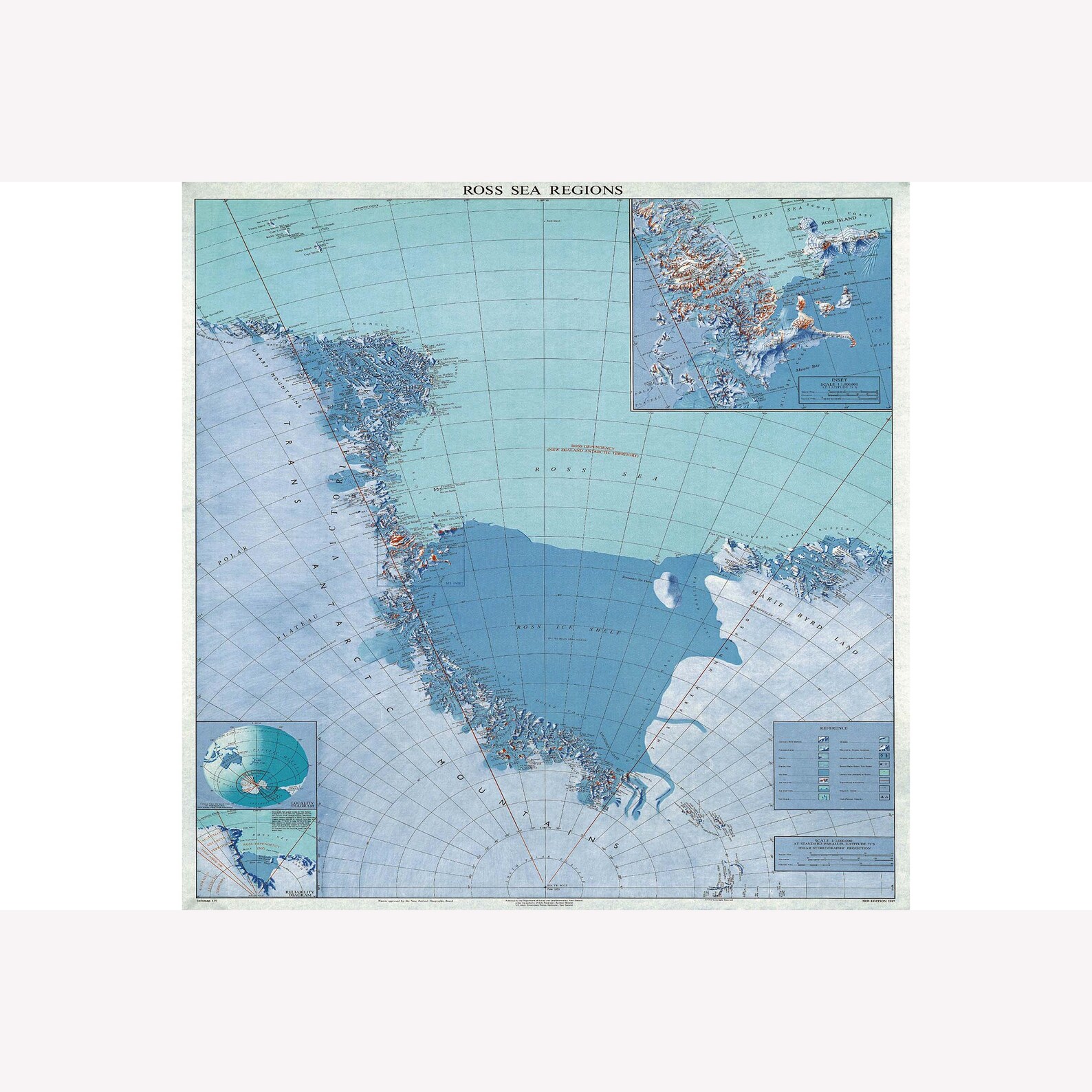 Ross Sea Antarctica Chart or Map Dated 1987 Teak Wood - Etsy