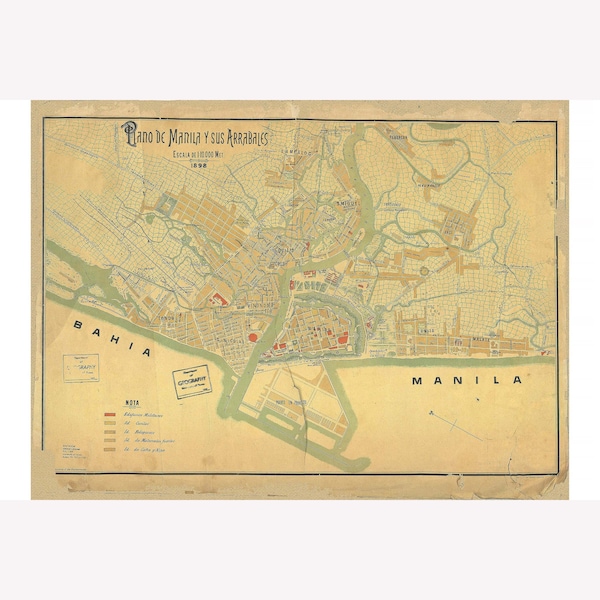 Antique Map of Philippines - Etsy