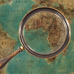 The World in 1938; Antique Map - Teak Wood Magnetic Hanger Frame ...