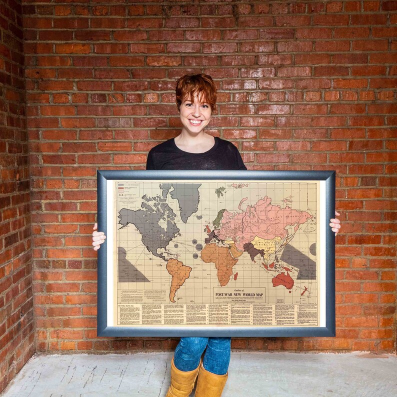 Outline of the Post-war New World Map by Maurice Gomberg 1942 - Etsy