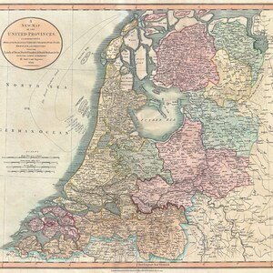 Map of The Netherlands Antique Map by Cary 1799 Custom Printed | Etsy