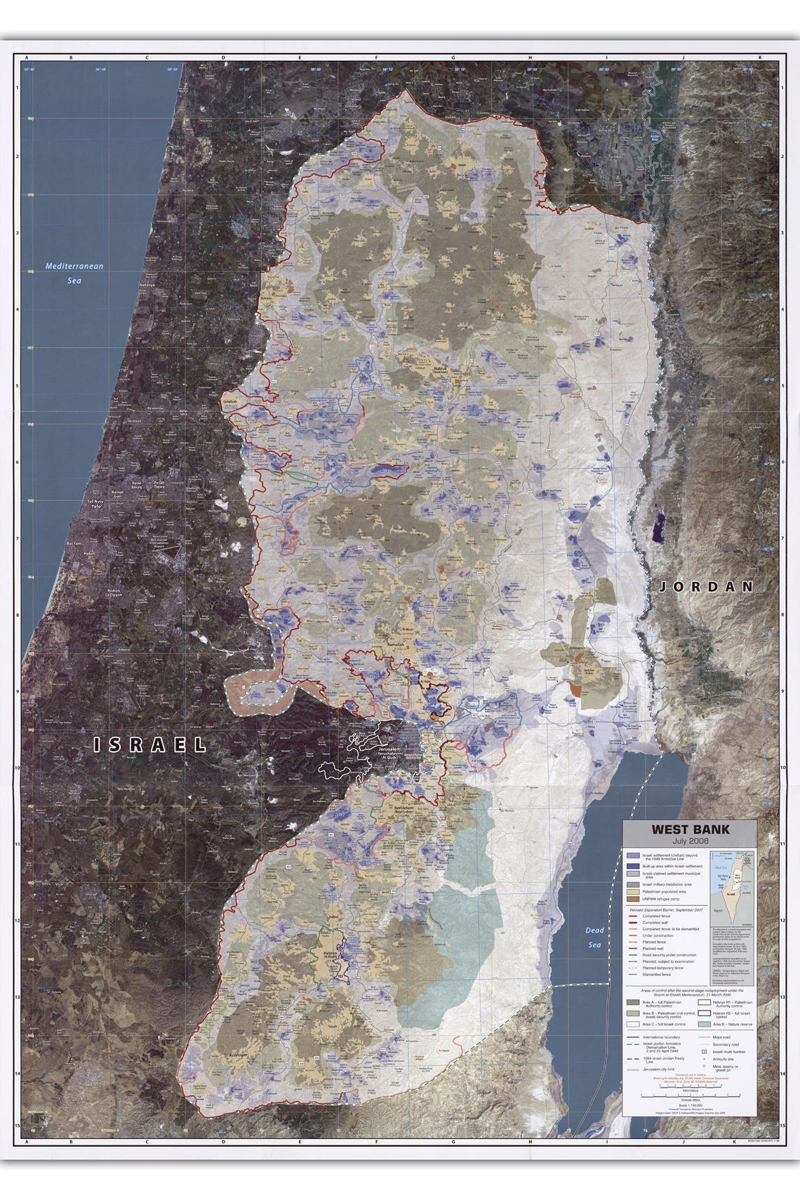 CIA Map of West Bank Central Intelligence Agency Map July | Etsy