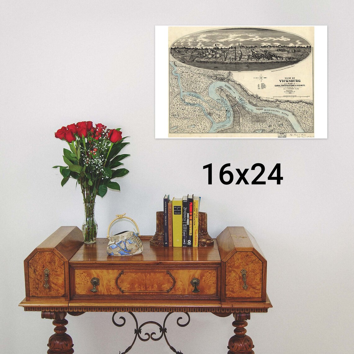 Map of Vicksburg, Mississippi Fortifications, 1863; Antique Civil War ...