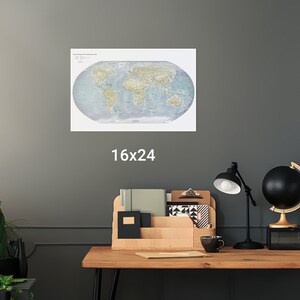 Central Intelligence Agency CIA Map of the World, June 2012 Teak Wood ...