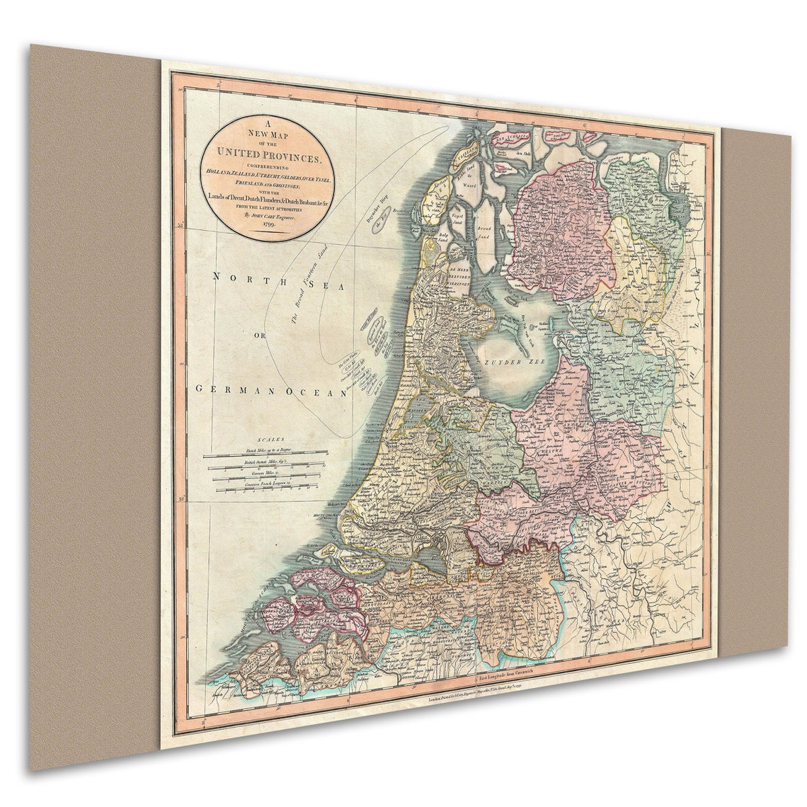 Map of the Netherlands Antique Map by Cary 1799 Custom Printed - Etsy