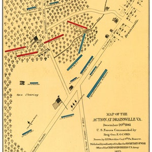Civil War Map of Dranesville Virginia 1861 Antique Civil | Etsy