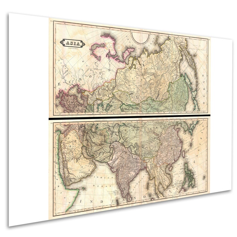 Lizars Wall Map of Asia 1820 Stunning Antique Cartography - Etsy