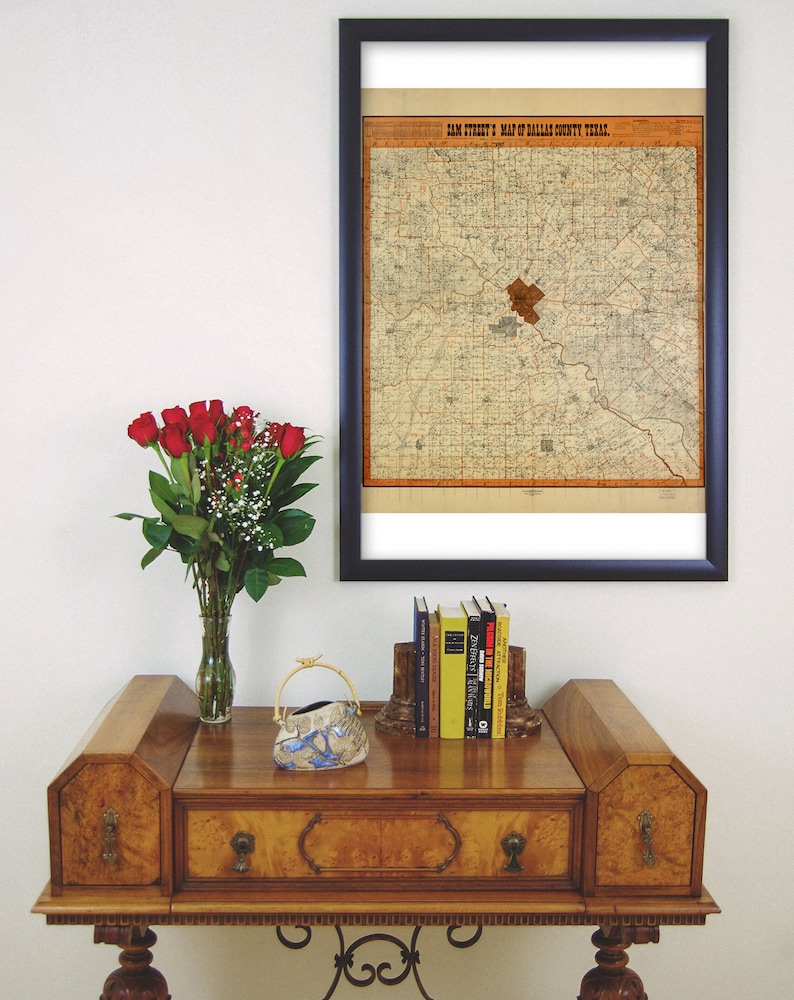 Sam Street's Map of Dallas County Texas 1900 Fine | Etsy