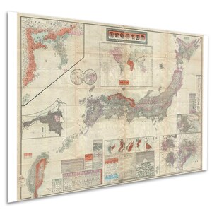 Imperial Japan With Taiwan; 1895 Meiji 28 Japanese Map; Fine ...