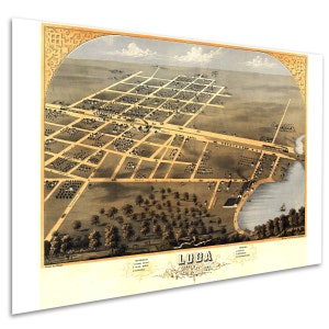 Map of Loda, Illinois by Ruger; 1869; Antique Birdseye Map - Etsy