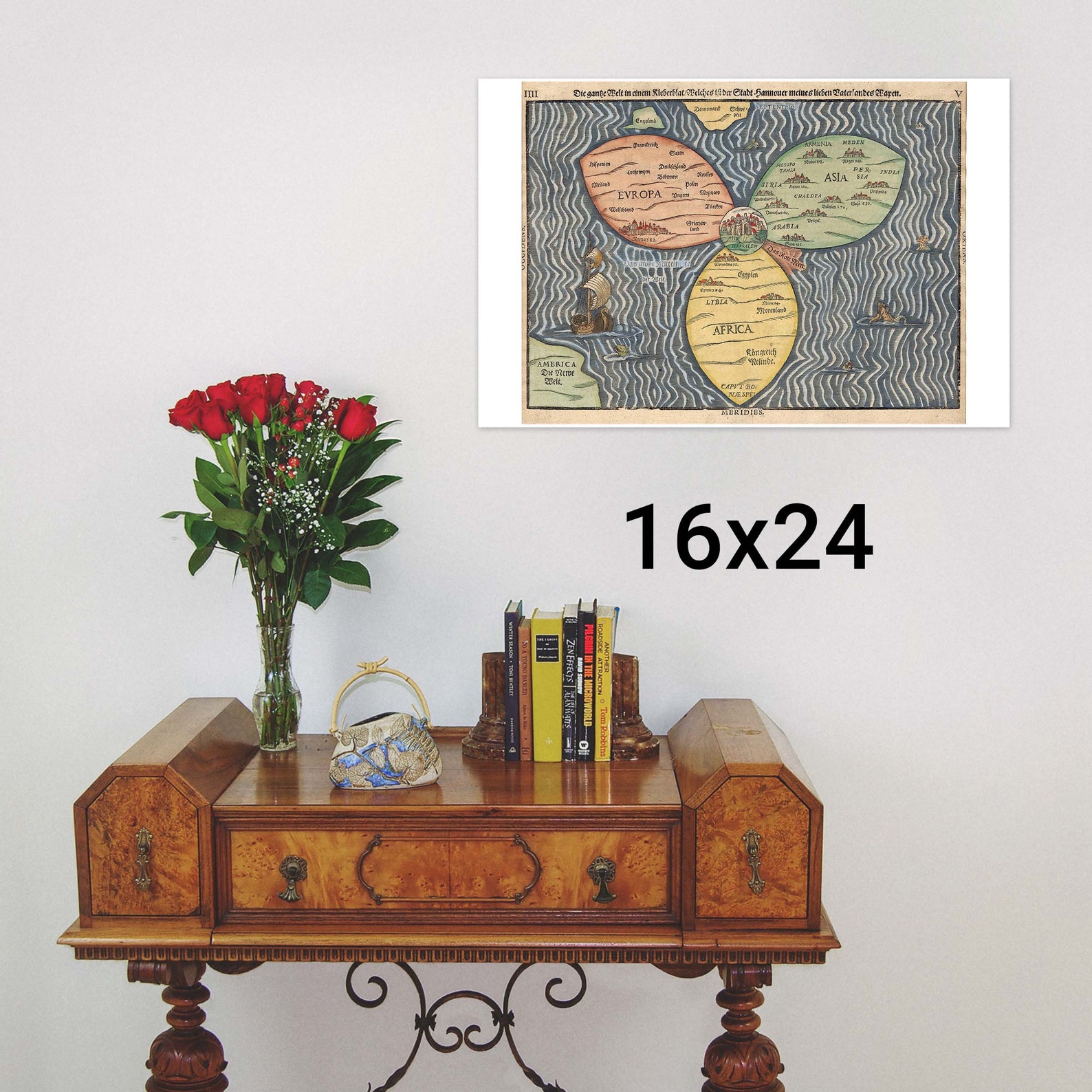 Bunting Clover Leaf Map Historic World Map From Sacrae | Etsy