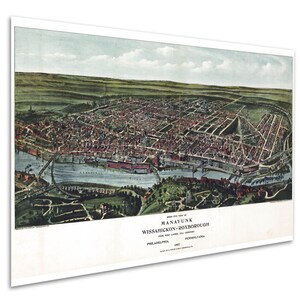 Map of Manayunk Philadelphia 1907 Antique Birdseye Map - Etsy