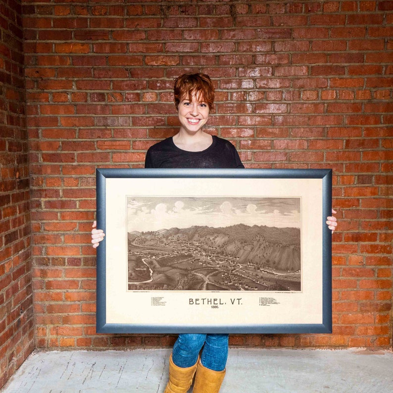 Bethel Vermont Antique Birdseye Map 1886 | Etsy