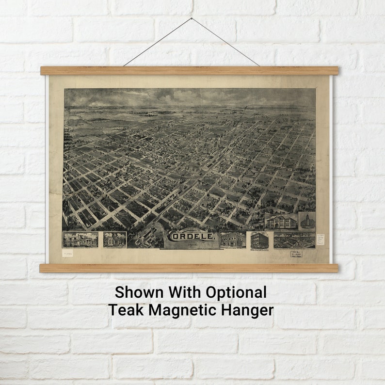 Cordele Georgia Antique Birdseye Map 1908 Teak Wood - Etsy