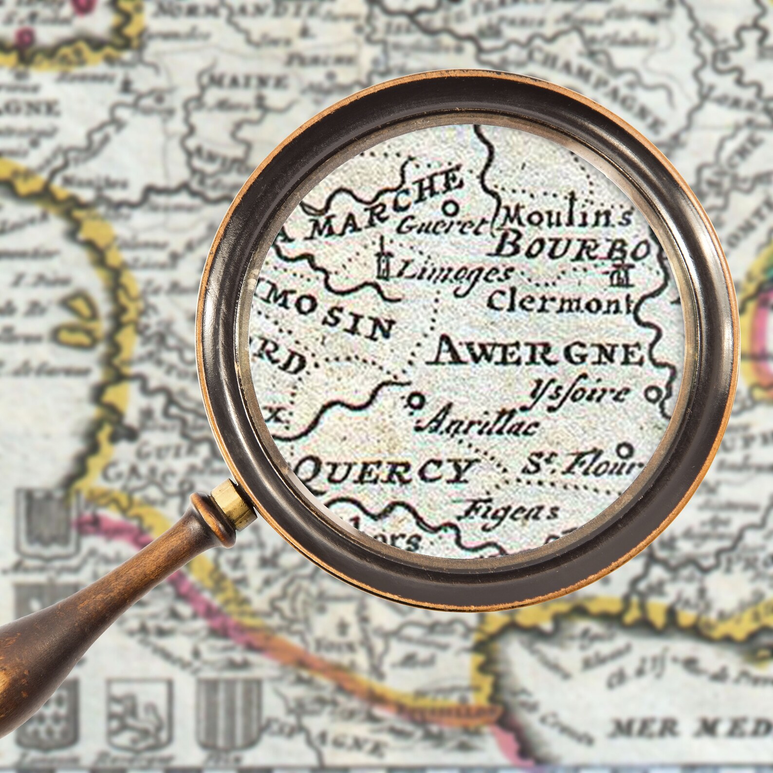 Map of France Antique Map Historic Cartography 1747 Teak - Etsy