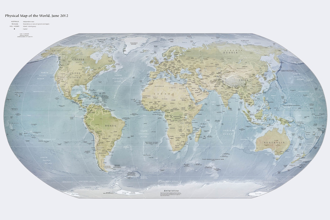 Central Intelligence Agency (CIA) Map of the World, June 2012 - Teak ...
