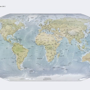 Central Intelligence Agency CIA Map of the World, June 2012 Teak Wood ...