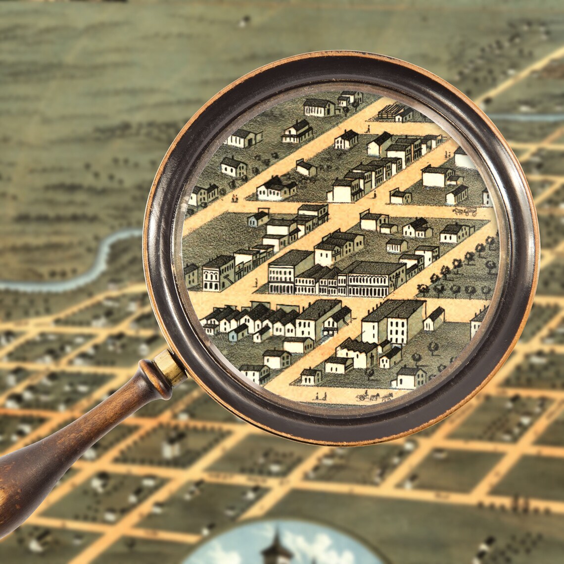 Austin Minnesota Mower County Antique Birdseye Map 1870 - Etsy