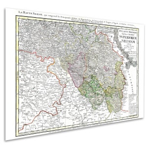 Map of Upper Silesia; Antique Map by Homann, 1746; Custom Printed ...