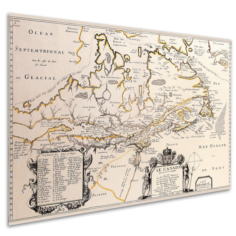 Antique Map of Canada Roy 1677 Custom Printed to Order - Etsy