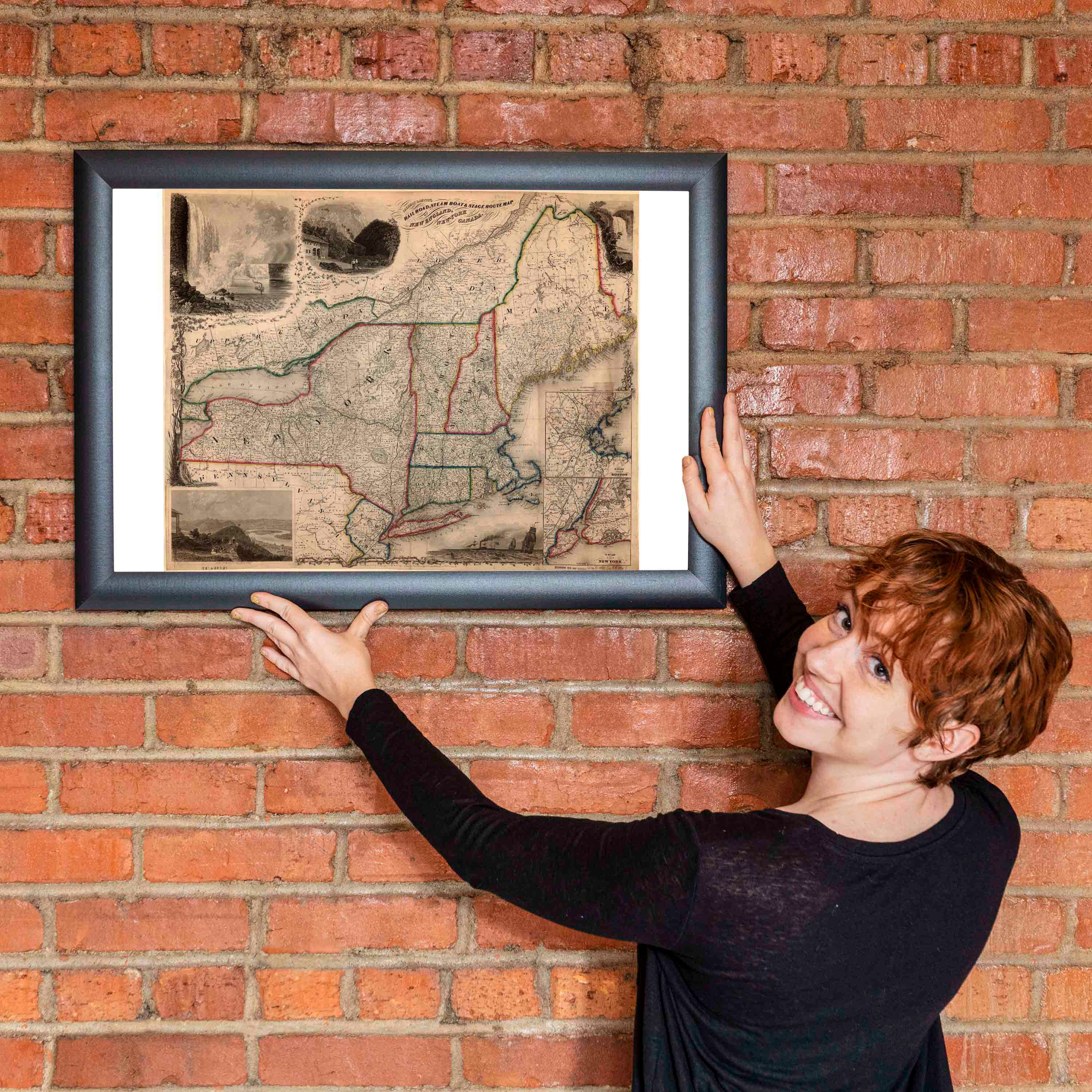 Railroad Steamboat & Stage Route Map New York and New | Etsy