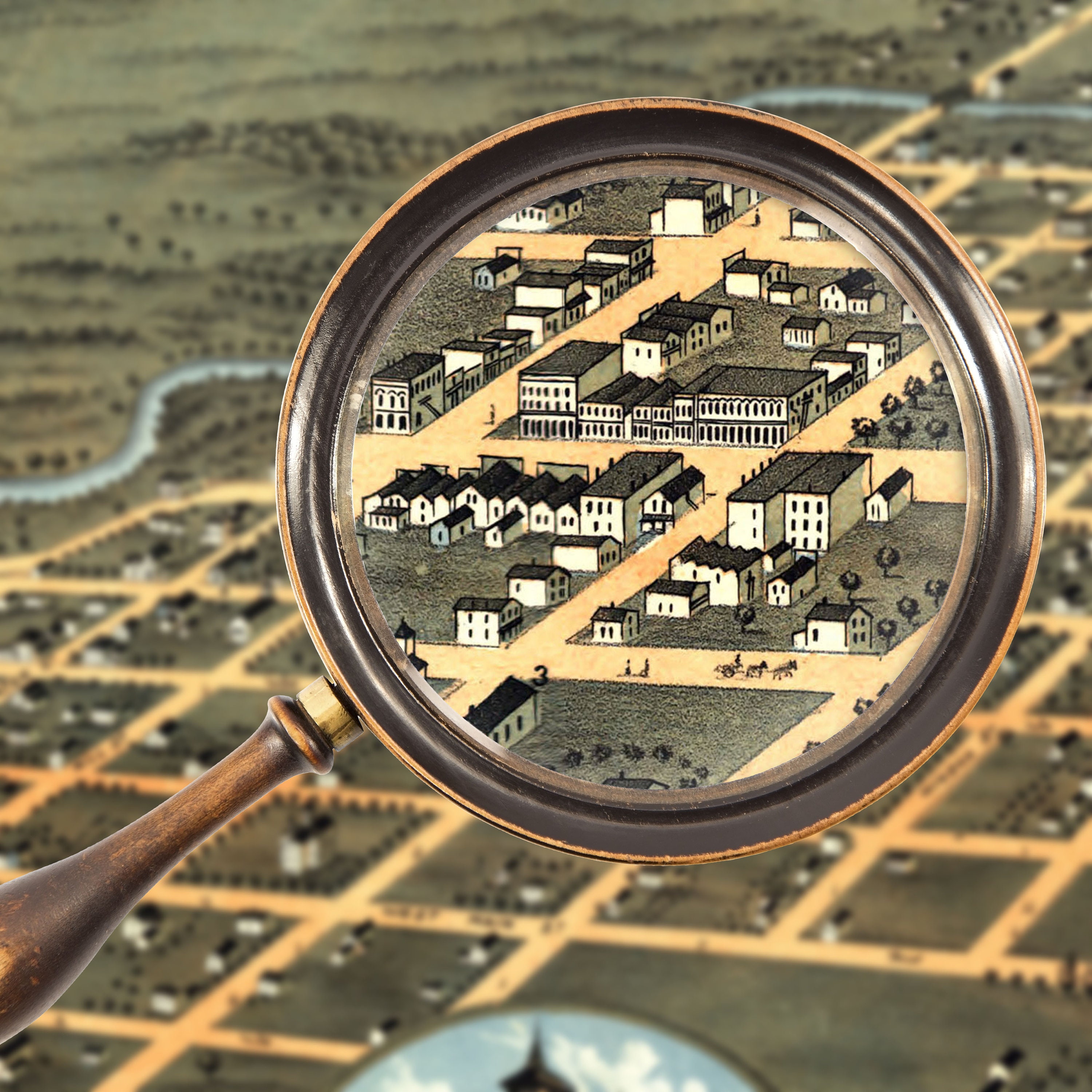 Map of Austin Minnesota 1870 Antique Birdseye Map Custom | Etsy