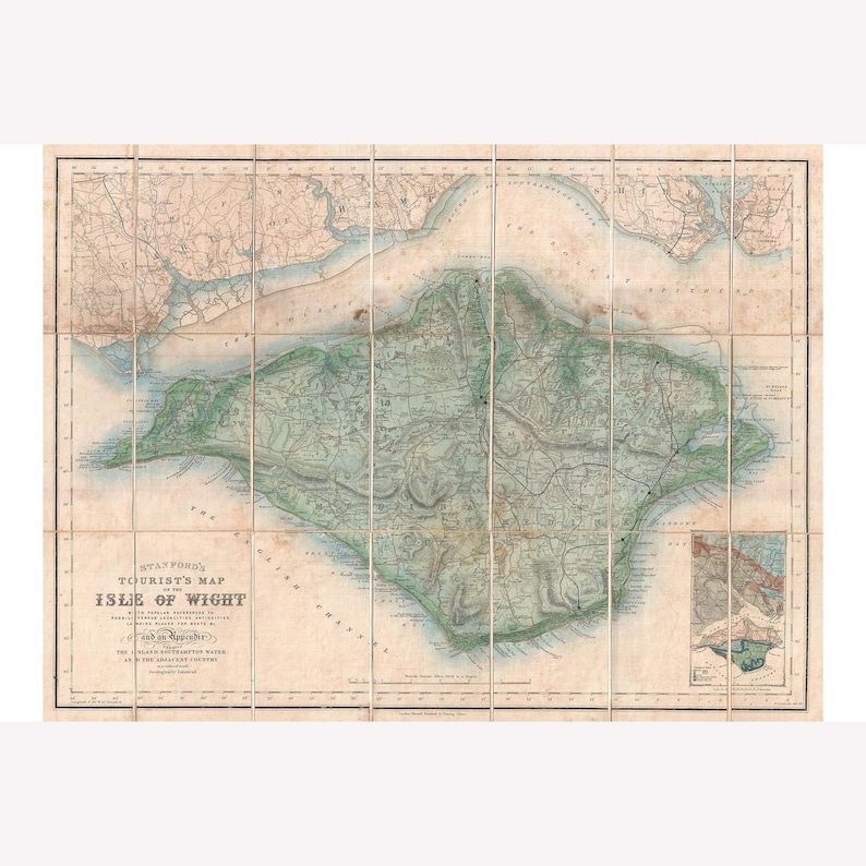 Isle of Wight England 1879 Stanford Map Top Quality Antique - Etsy