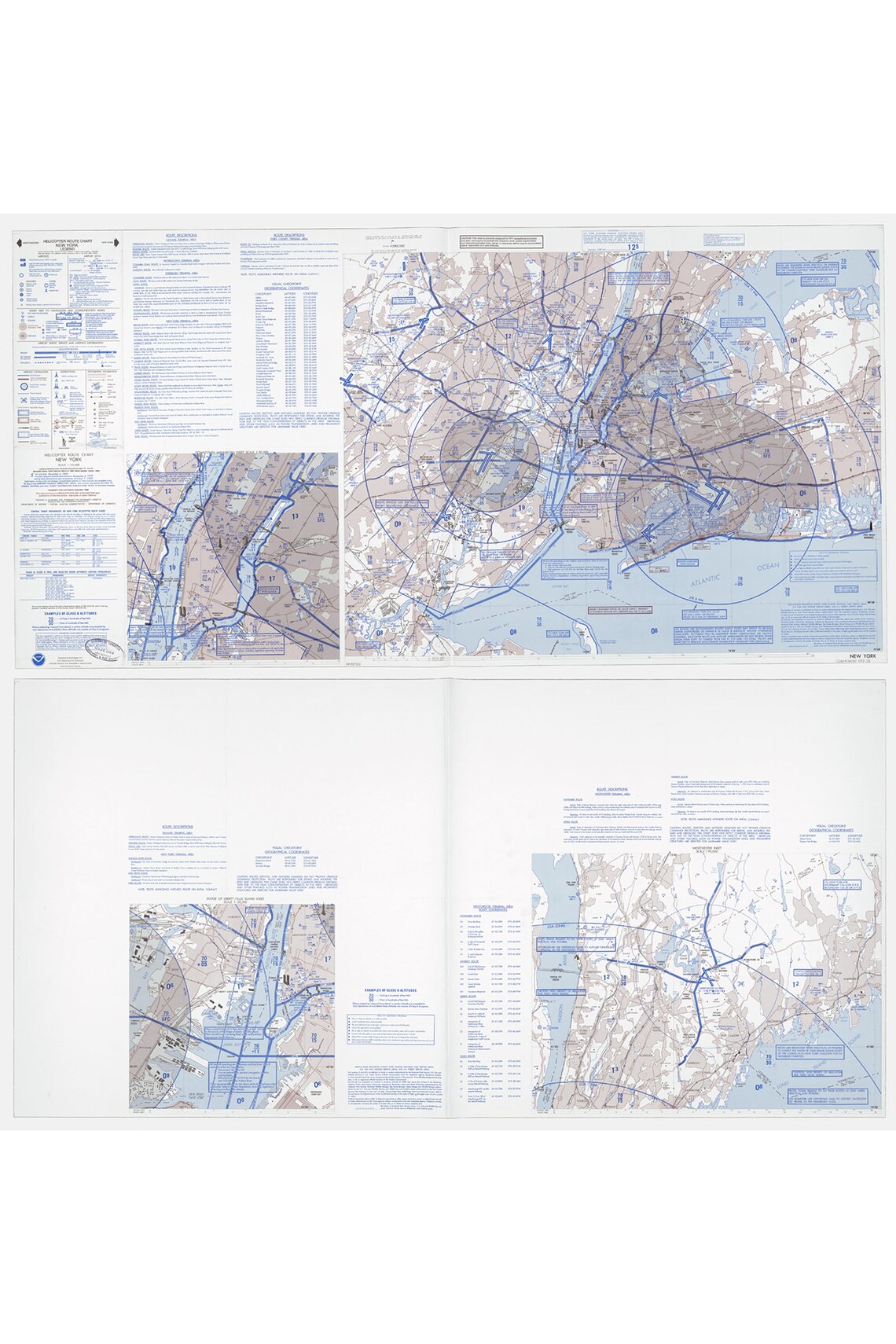 Helicopter Route Chart New York City NOAA 1999 Custom | Etsy