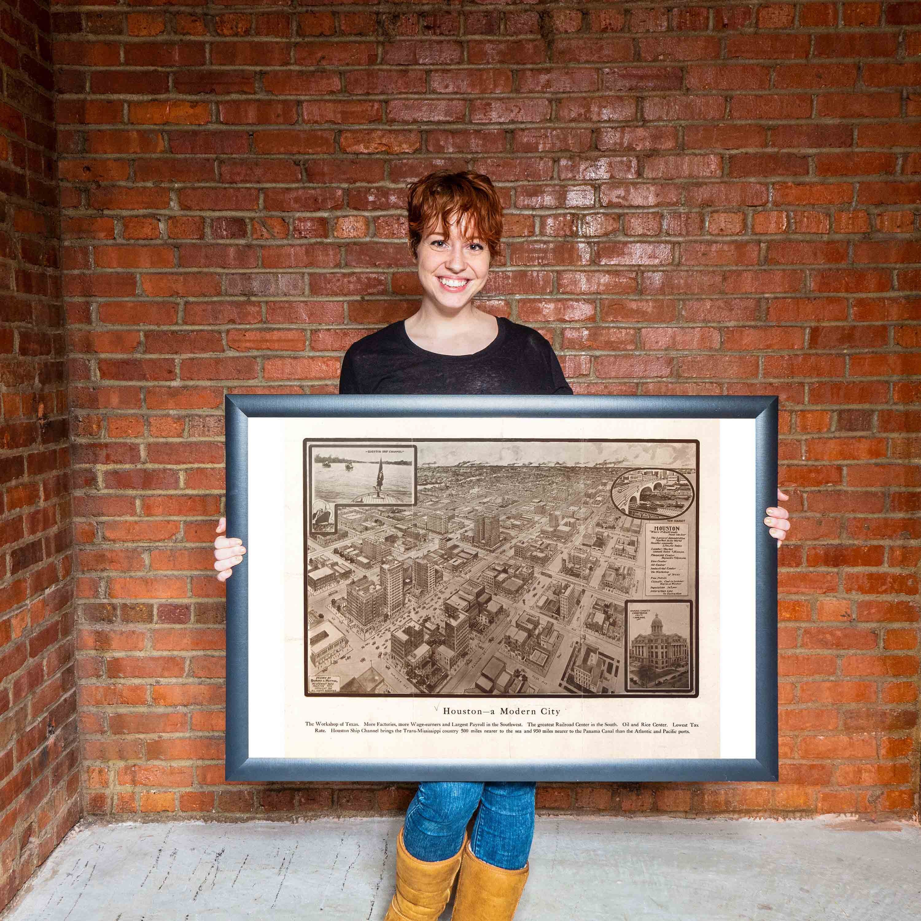 Houston Texas Wards Map Antique Map Published 1920 | Etsy