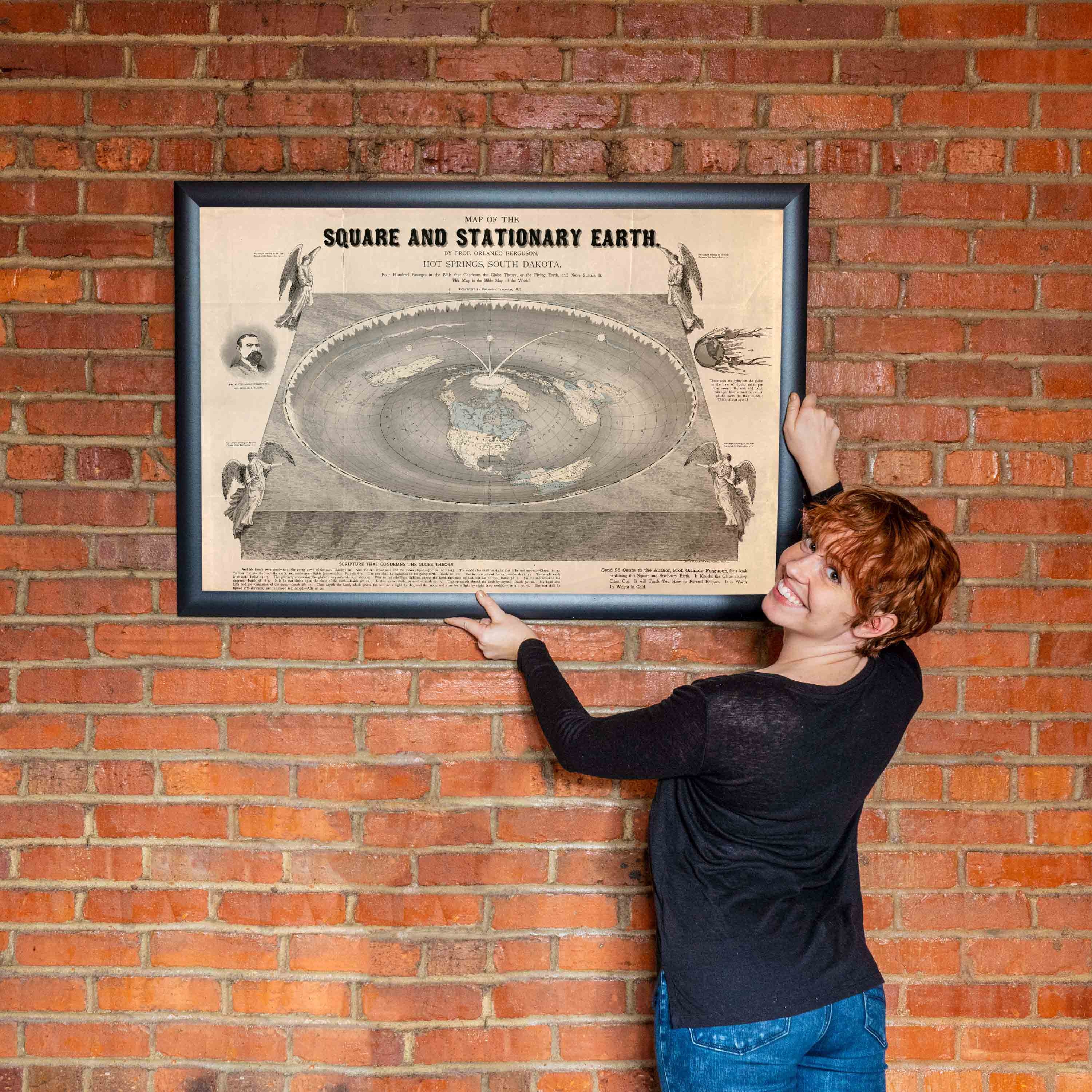 Map of Square & Stationary Earth Prof. Orlando Ferguson 1893 | Etsy